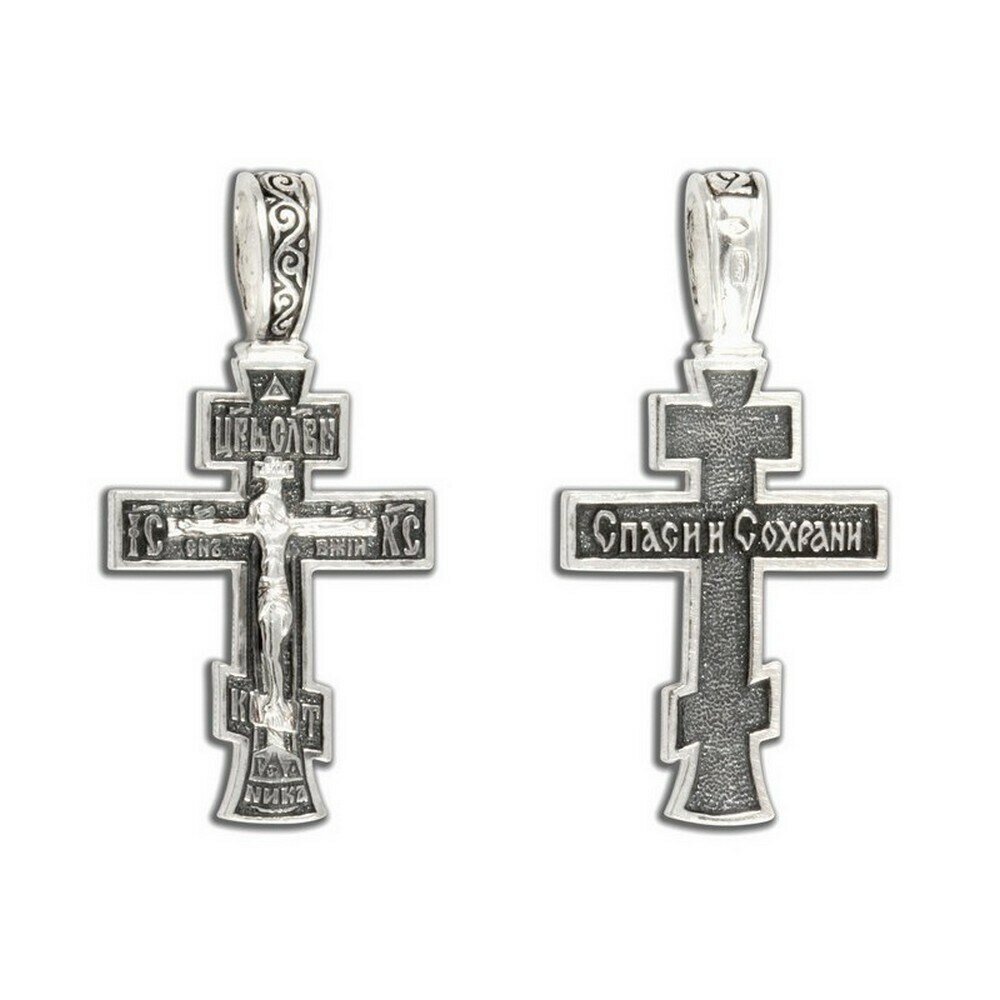 Крестик, серебро, 925 проба, чернение