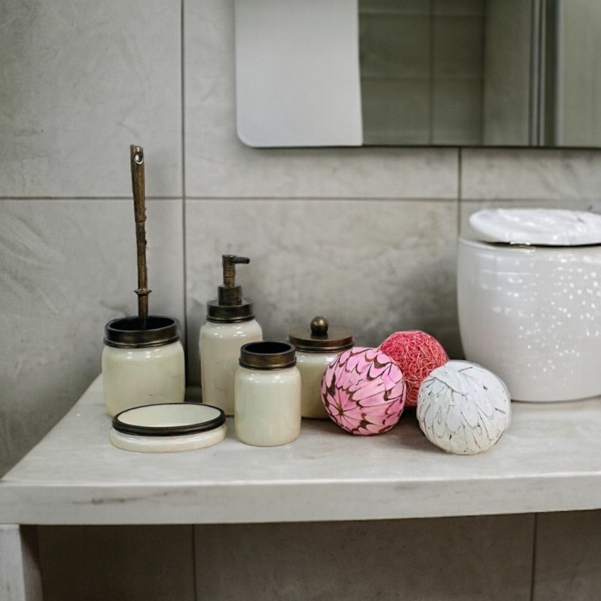 Набор для ванной Swensa Rome полирезина цвет бежевый 5 предмета