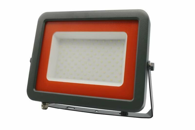Светодиодный прожектор Jazzway PFL-S2 100Вт 6500К IP65 220–240В до с клапаном закаленное матовое стекло серый 2853325D