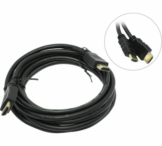 Кабель Cablexpert HDMI v2.0, 19M/19M, 3.0м, медь, черный, позолоченные разъемы, экран, пакет CC-HDMI4-10 — фото 1