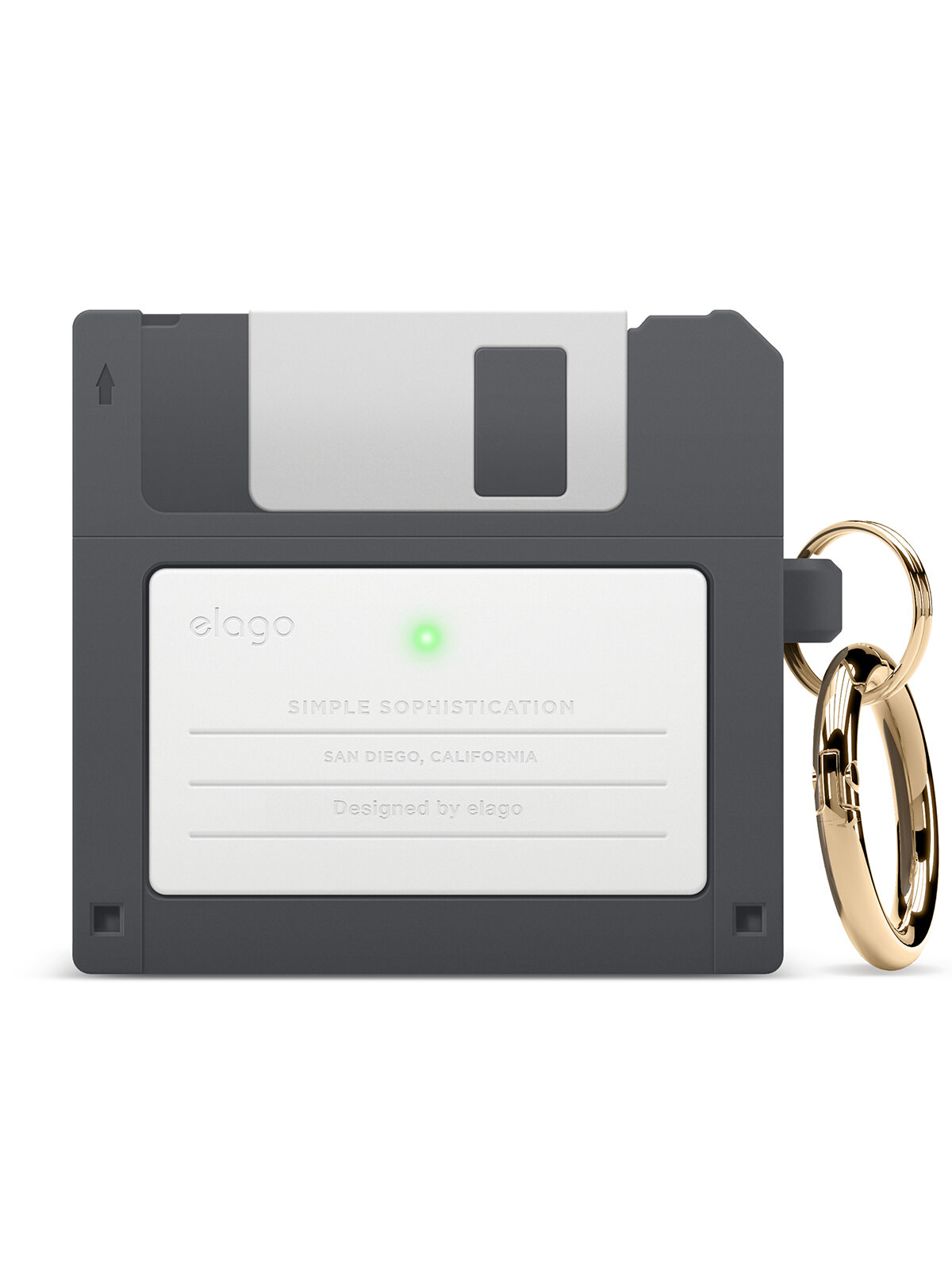 Elago для AirPods 3 чехол Unique Floppy Disc Hang Dark Grey