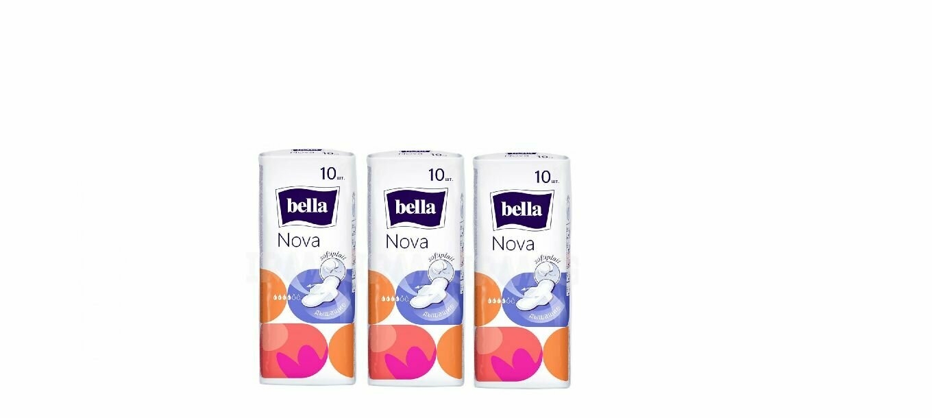 BELLA прокладки гигиенические NOVA 10шт/уп, 3 уп