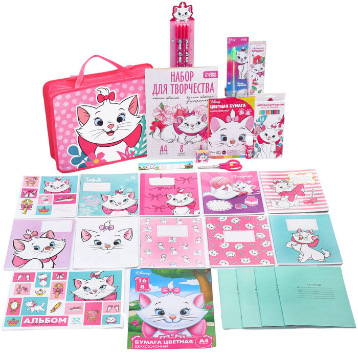 Набор первоклассника в папке, «Коты аристократы», 30 предметов