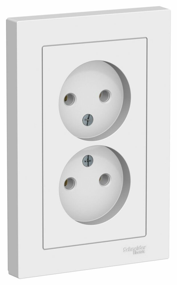 Systeme Electric AtlasDesign Лотос Розетка двойная б/з,16А, в сборе, ATN001320