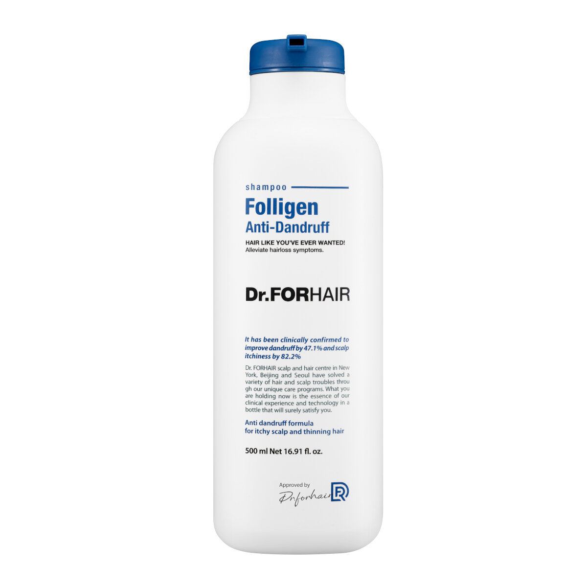 Шампунь для волос против перхоти Dr For Hair Folligen Anti-dandruff Shampoo, 500 мл