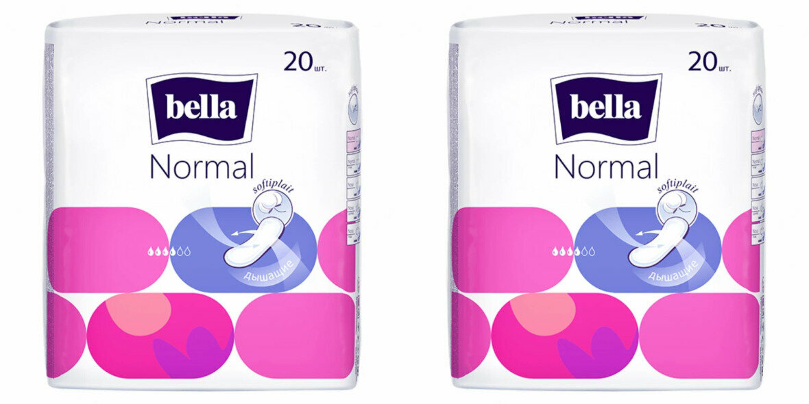 Прокладки BELLA, Normal, женские, гигиенические, 20 шт, 2 уп