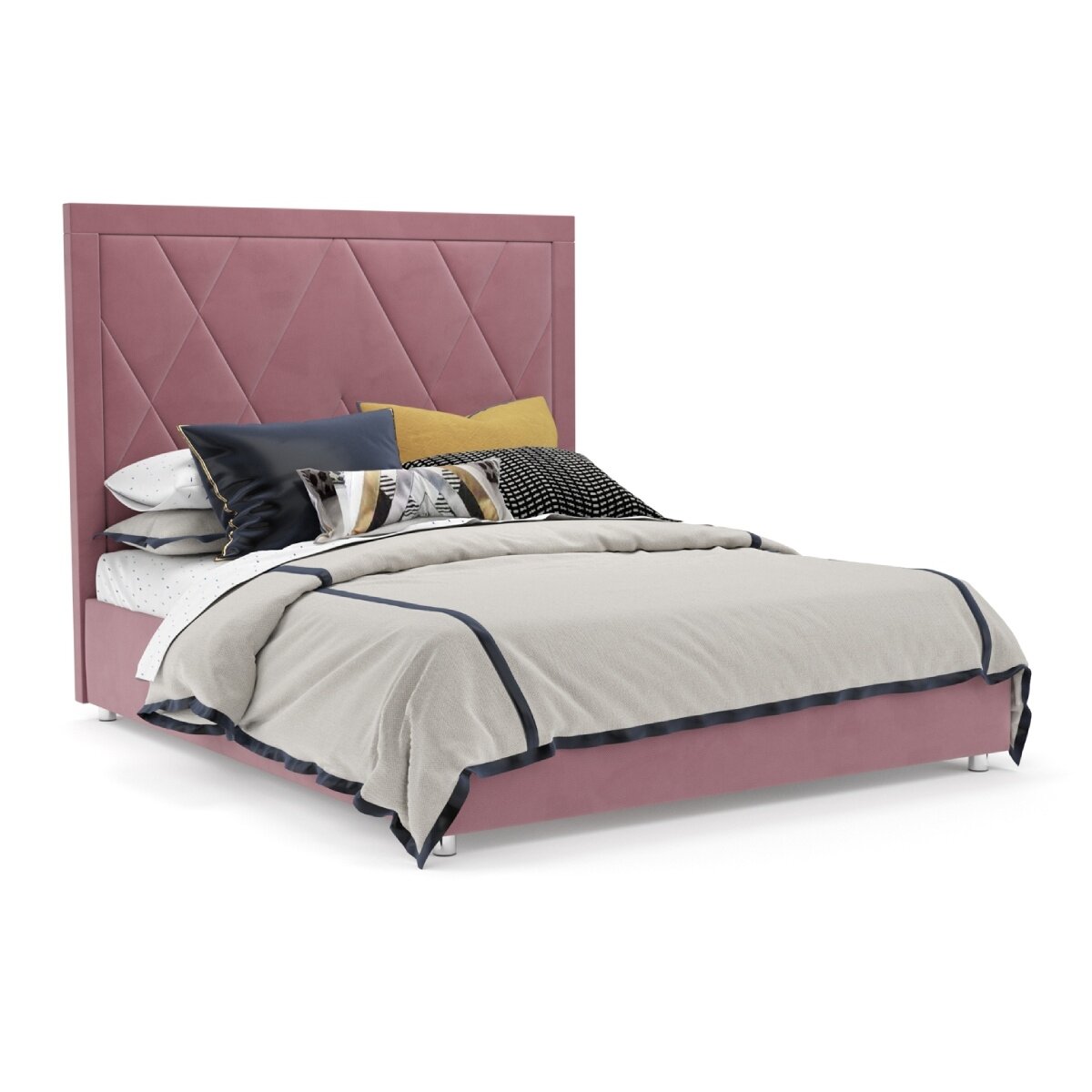 Кровать Сток Диванов Эстель Pudra розовый 174 см с подъёмным механизмом