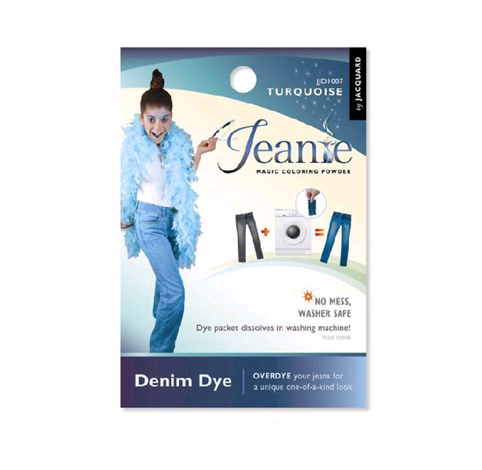 Джинсовый краситель Jeanie Dye для перекрашивания в стиральной машине 007 бирюзовый