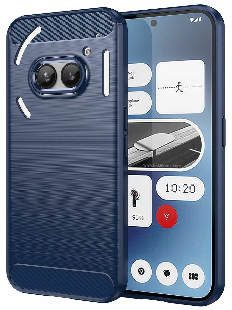 Чехол на Nothing Phone 2a Plus силиконовый карбон сталь синий