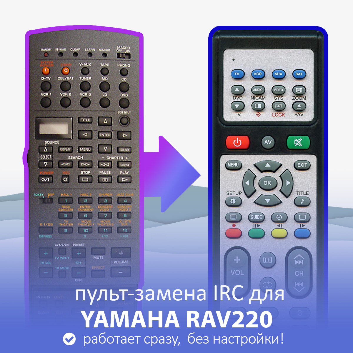 Пульт-замена для YAMAHA RAV220