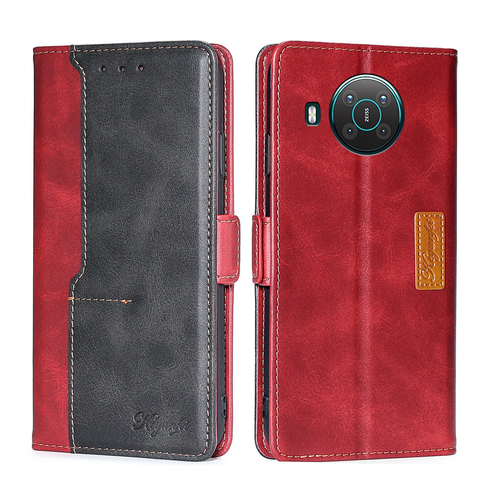 Чехол-книжка MyPads для Nokia X10 / X20 / Нокиа X10/X20 (Черный + красный)