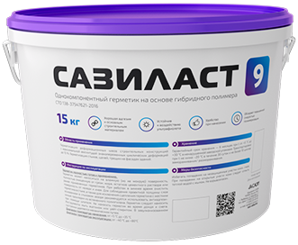 Герметик Сази Сазиласт 9 15кг Однокомпонентный на Основе Гибридного Полимера Белый.