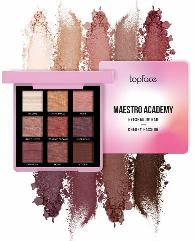Topface палетка теней для век Maestro Academy Eyeshadow Bar РТ512, тон 03 cherry passion