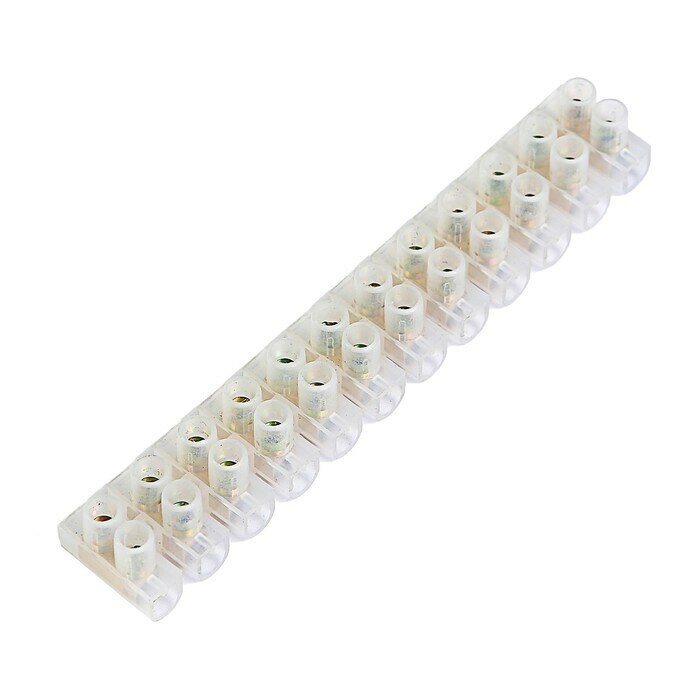 Клеммная колодка Smartbuy, 12 секций, 4 мм, 3 А, полиэтилен, белый (10 шт)