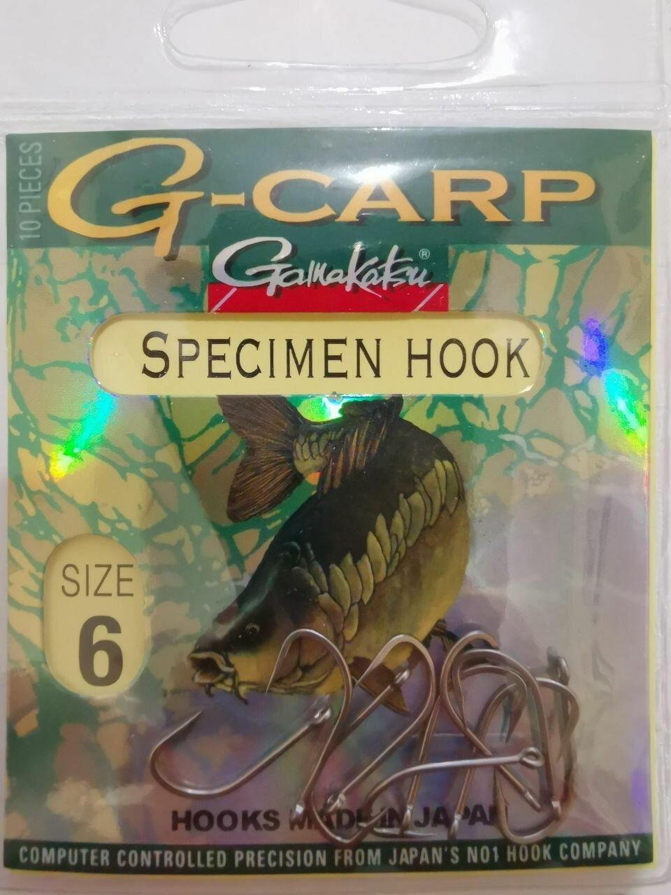 Крючок карповый Gamakatsu G-Carp Specimen Hook №6 (10шт)