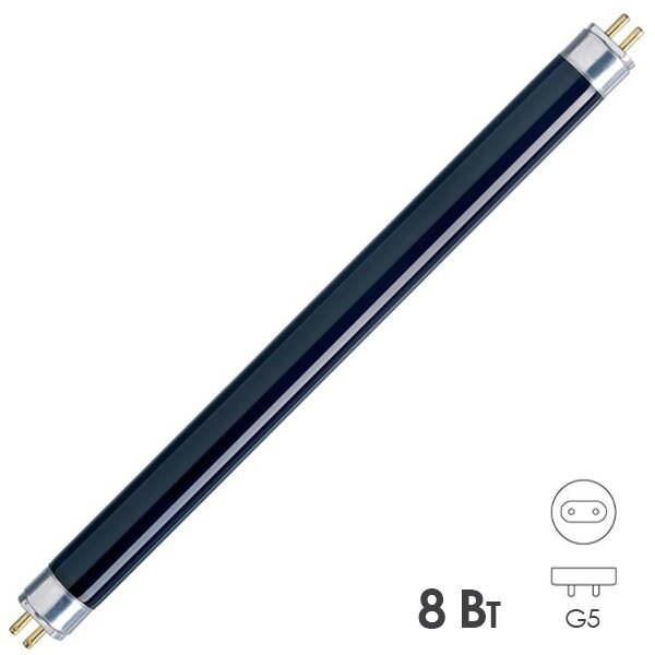 Лампа люмин. T5 288мм G5 8Вт для насекомых, отверждения материалов УФ-A/UVA (350 400нм) PHILIPS (комплект 6 шт)