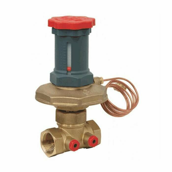 Клапан балансировочный автомат латунь R206C Ду 15 Rp1/2" Ру16 ВР 5-60 кПа Kvs=2.24м3/ч без ниппелей Giacomini R206CY103