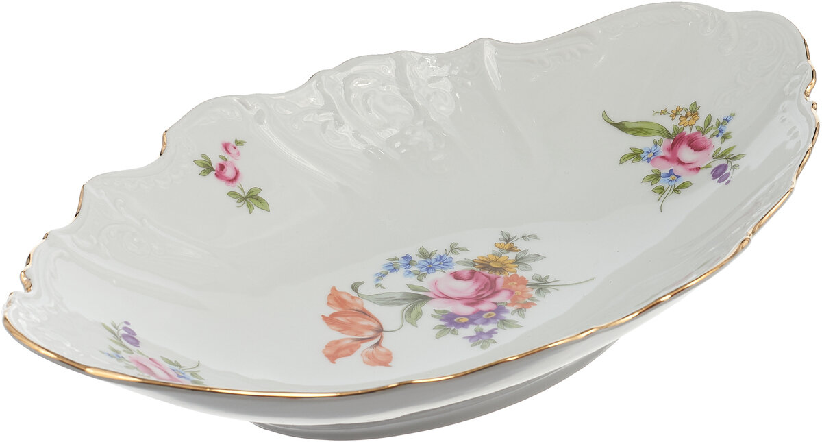 Блюдо для хлеба 34 см; "Bernadotte", декор "Мейсенский букет", Thun/ БТФ0230