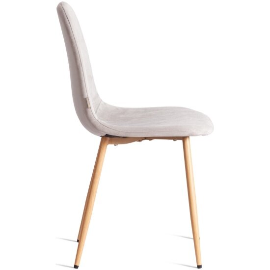 Стул Tetchair BREEZE (mod. JSC-58) / 1 шт. в упаковке Велюр/металл , 44 х 53 х 86 см, Light grey (светло-серый) HLR14 / натуральный