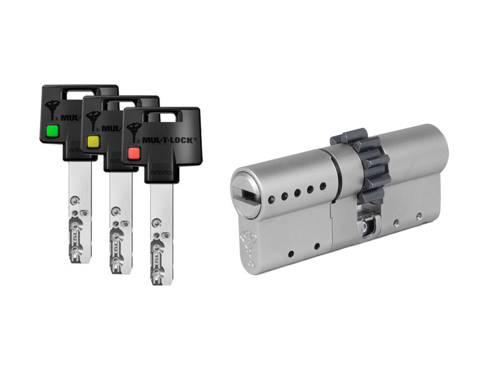 Цилиндр Mul-t-Lock MTL600 Светофор ключ-ключ 80мм (размер 45х35 мм) - Никель, Шестеренка