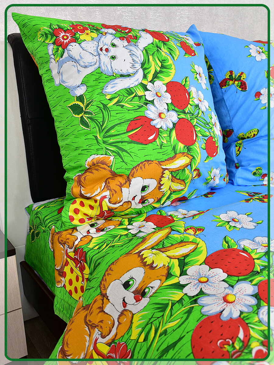 Детские наволочки Ивановская бязь День рождения зайки 2 шт. 70х70