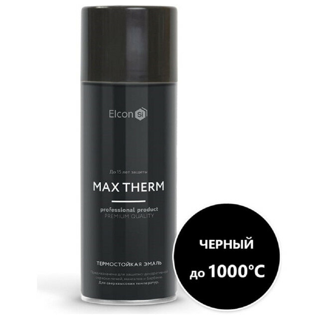 Эмаль термостойкая ELCON для печей 520мл чёрная, арт.00-00002957