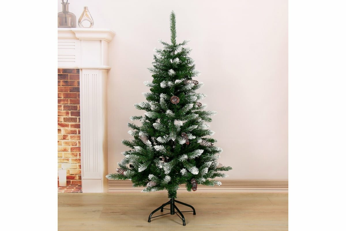 Зимнее волшебство Ёлка шик иней 120 см, d нижнего яруса 74 см, 280 веток 185420