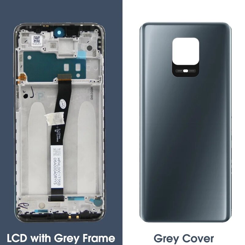 6,67 "дисплей для Xiaomi Redmi Note 9 Pro, ЖК-дисплей, дигитайзер сенсорного Grey Frame I Cover