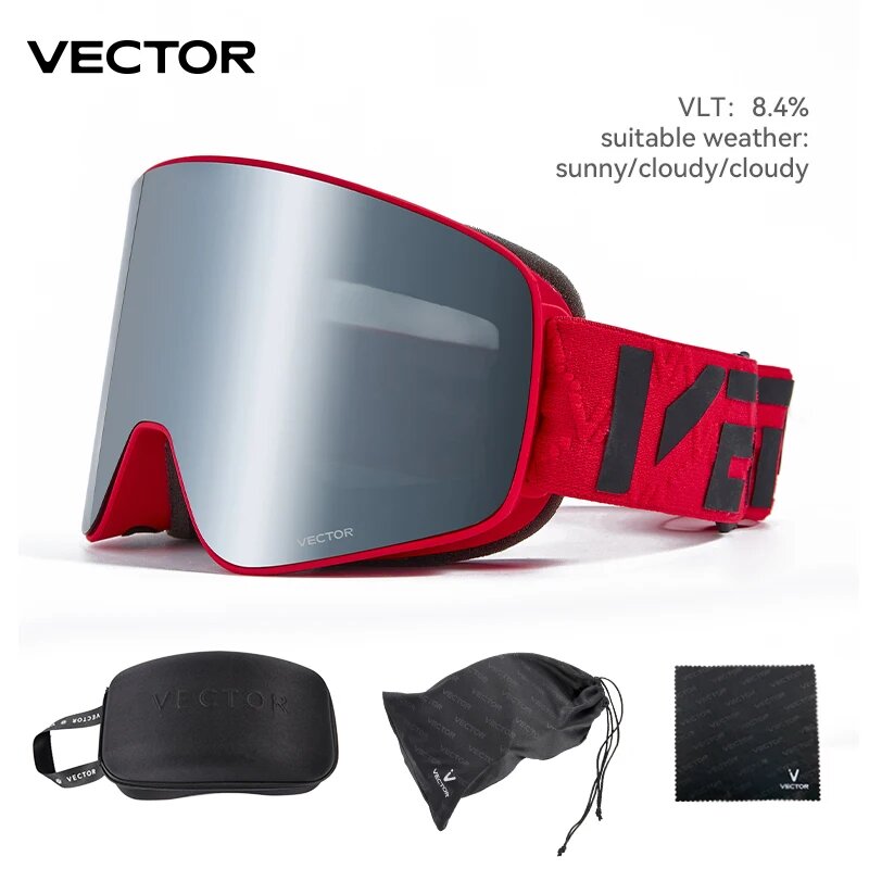 Лыжные очки VECTOR UV400 Красный, Red band