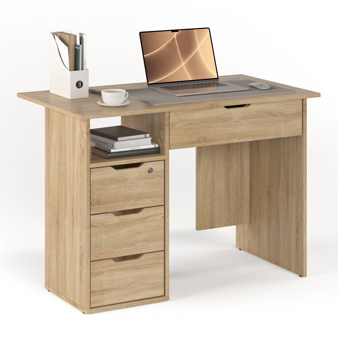 Стол письменный БАНГА-63-Я левый Дуб Сонома