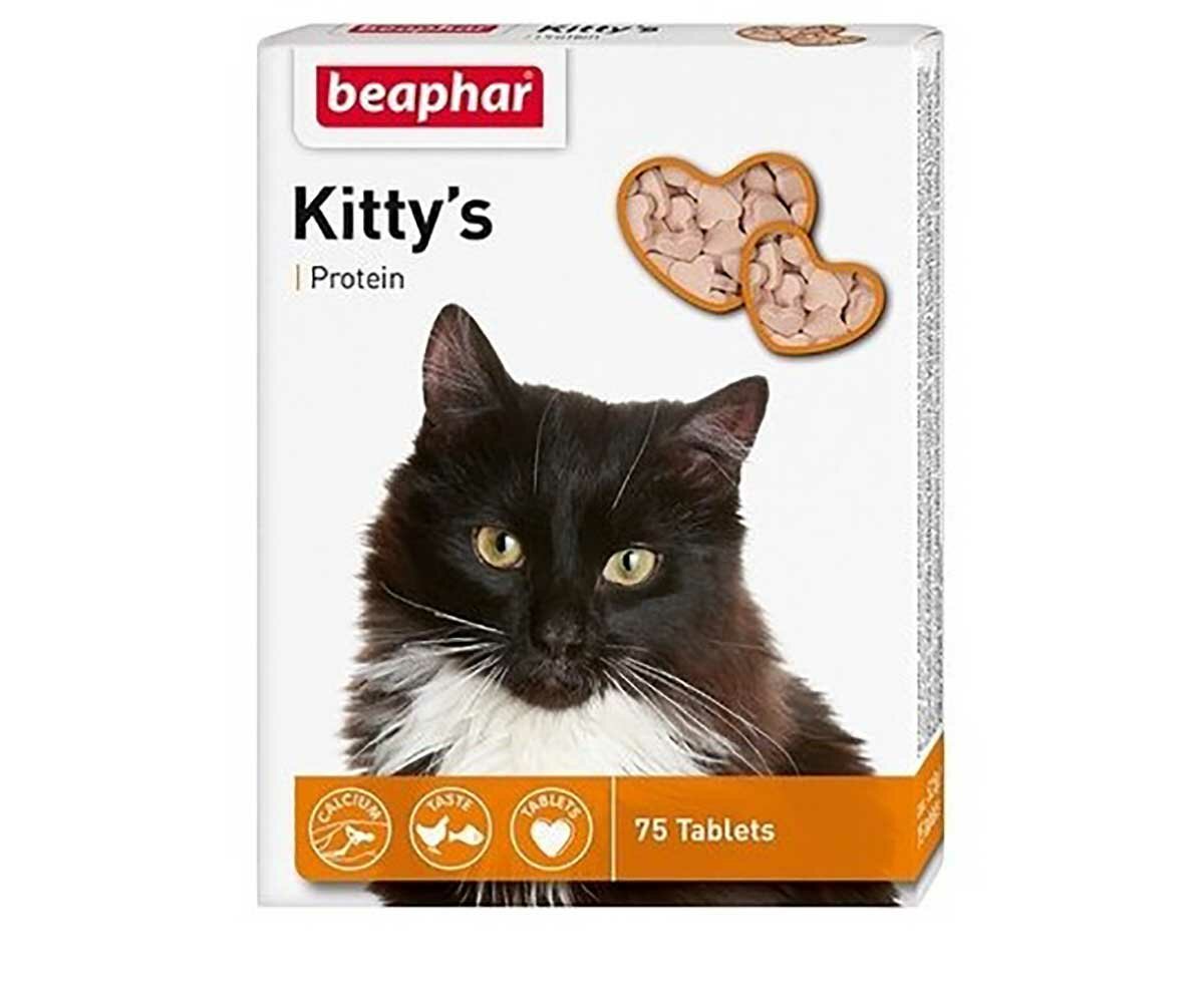 Витамины для кошек Beaphar kitty’s + protein протеин сердечки 180шт 12579