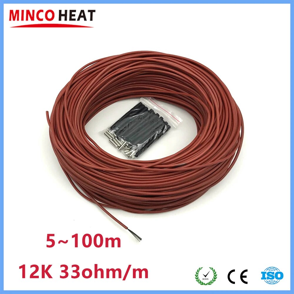 MINCO HEAT CF-12-R инфракрасный нагревательный кабель из углеродного волокна 3 мм 30 meters