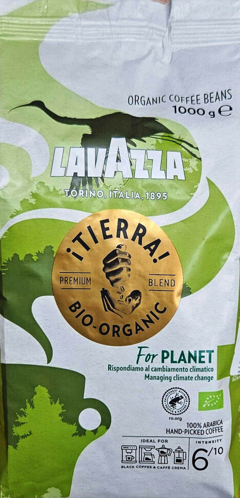Lavazza Tierra Bio Organic for Planet 1000 грамм кофе в зернах пакет арабика 100% (0974)