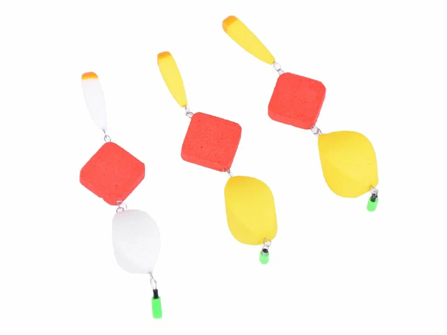 Поплавки зимние тройной MIX 3 шт. бел. сред.-1шт; отгрузка 3,2-3,7 г тройной жел. сред.-2шт; отгрузка 3,2-3,7