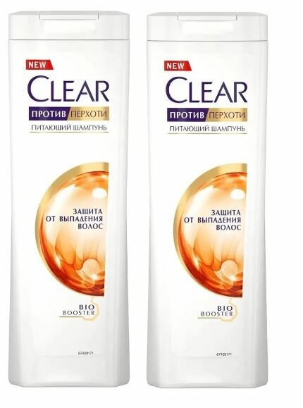 Clear Шампунь Защита от выпадения волос, 400 мл, 2 уп
