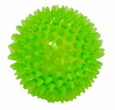 HOMEPET Игрушка для собак Мячик с шипами с пищалкой, зеленый, 6,5 см