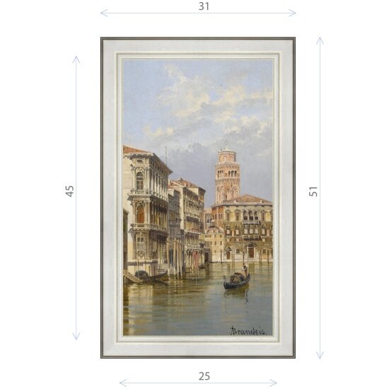 Картина Декор Депо Антониетты Брандейс Вид на Большой канал в направлении из Пьяцца Сан Марко к Палаццо Балби Матовая бумага в раме без стекла 51х31 см