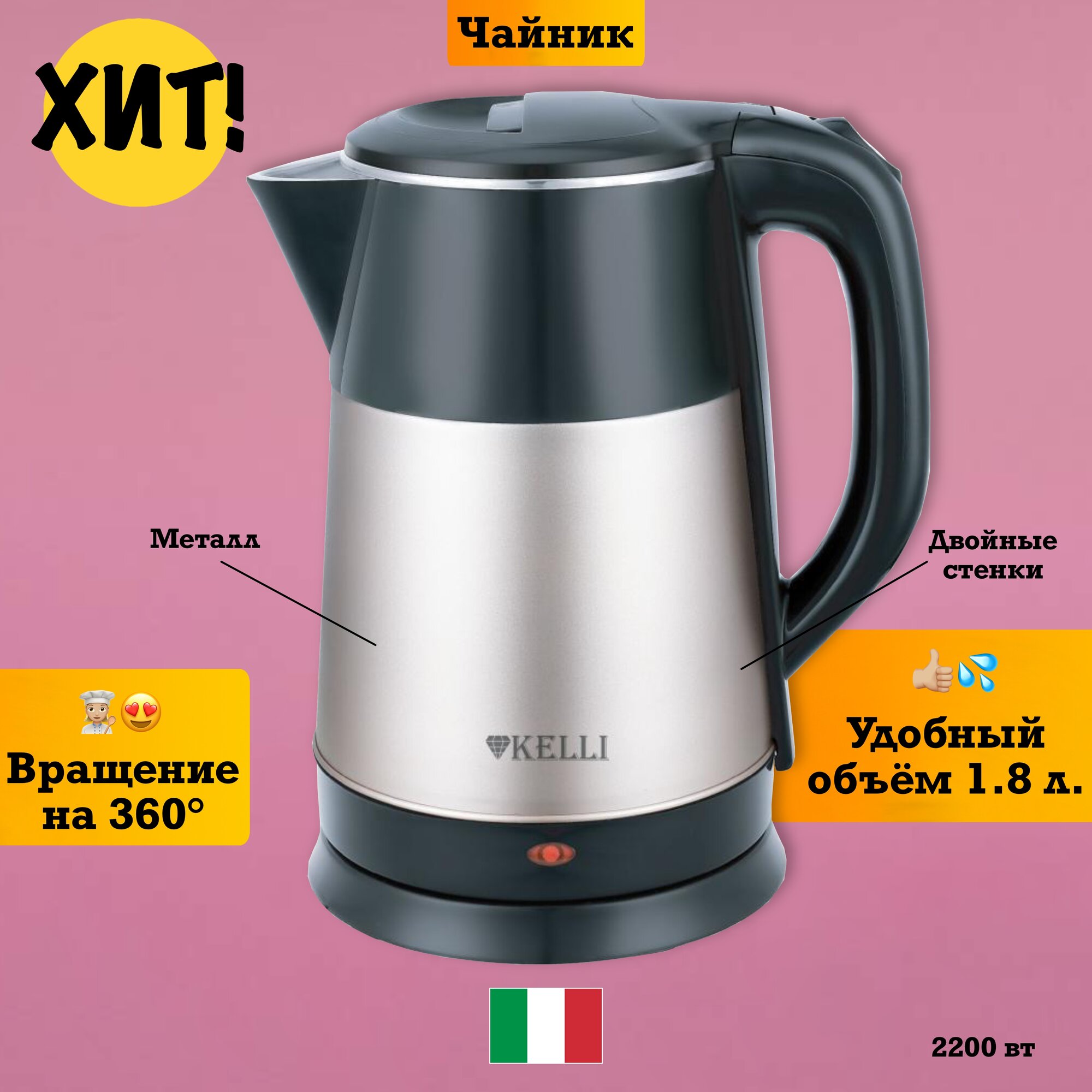 Чайник электрический электрочайник с подсветкой