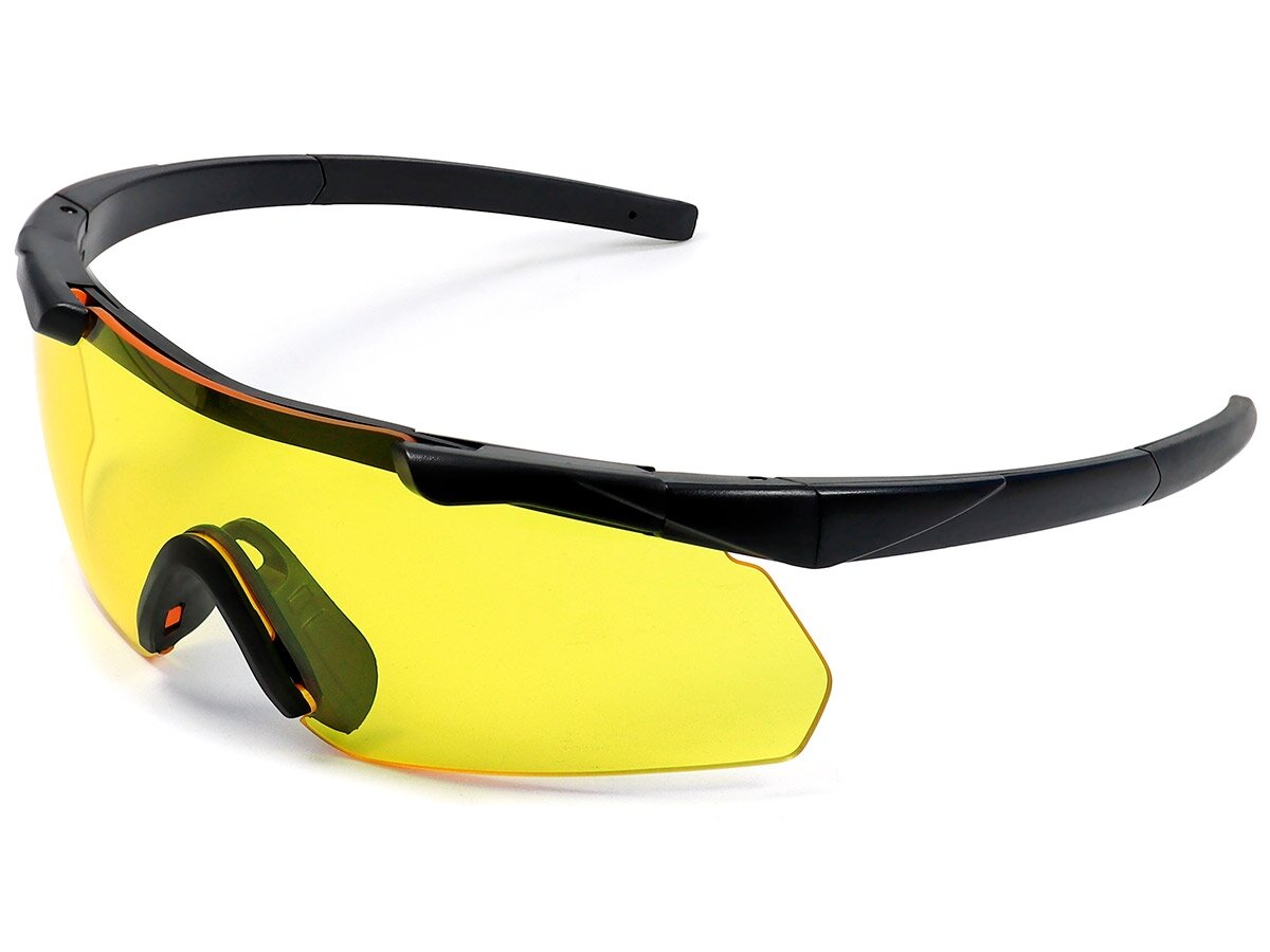 Очки Стрелковые Shottime Caracal, Защитные, Чёрные, Линза Жёлтая