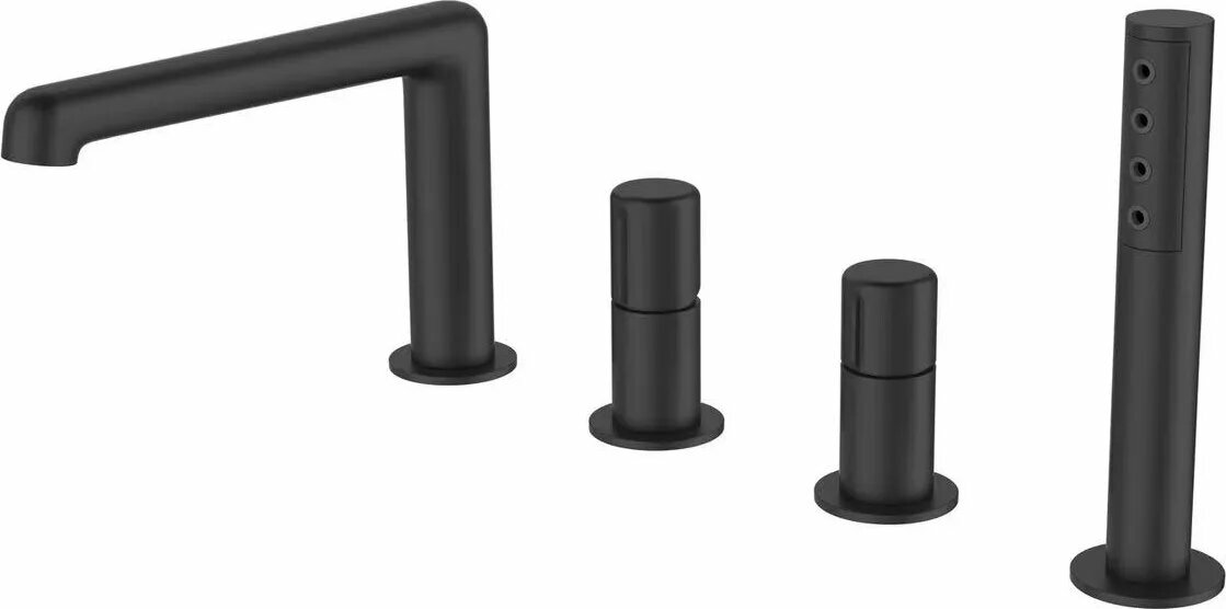Смеситель BelBagno Delta UNO-BVD4-NERO на борт ванны