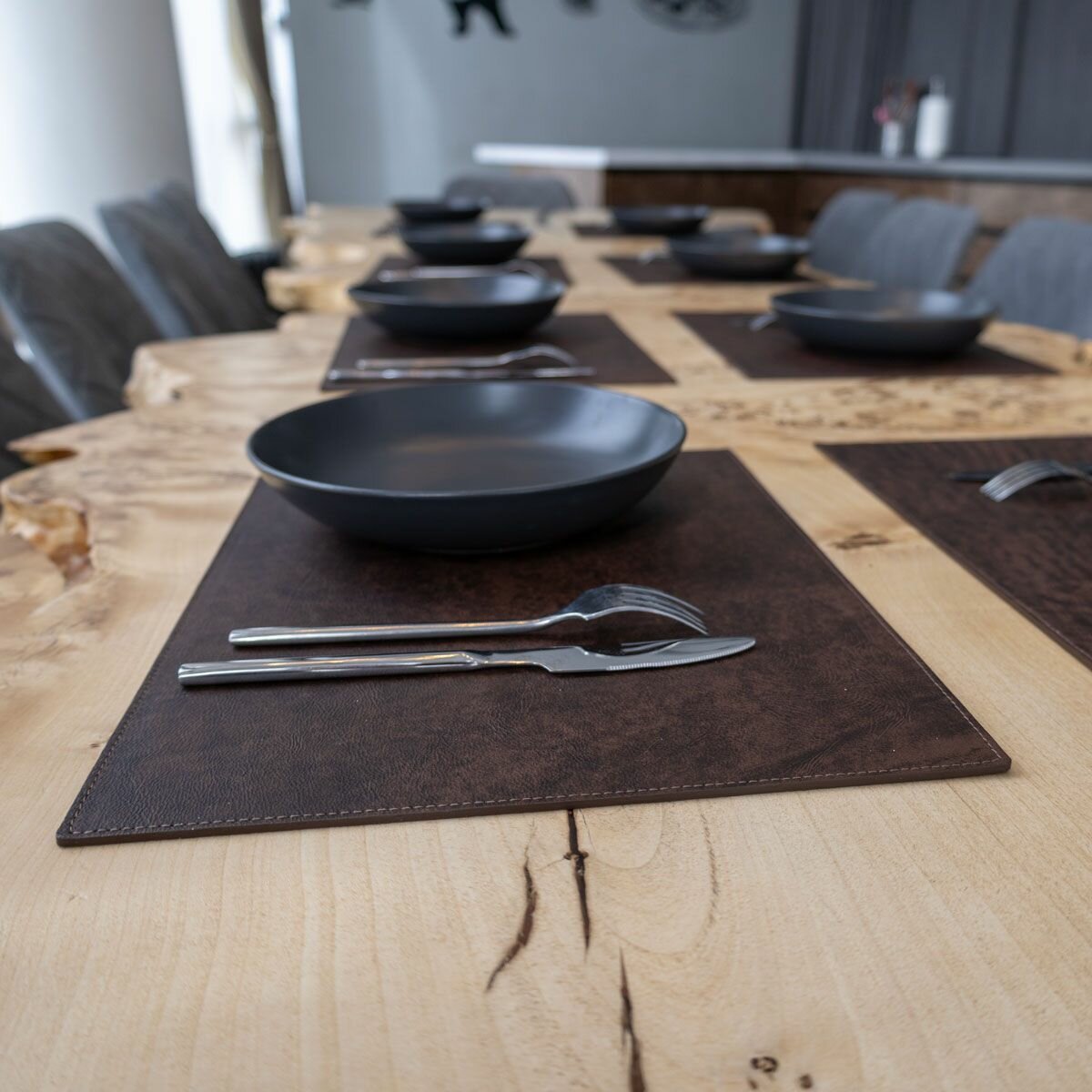 Кожаная подставка под горячее, плейсмат Plas Woodland by J.Audmorr, коричневый