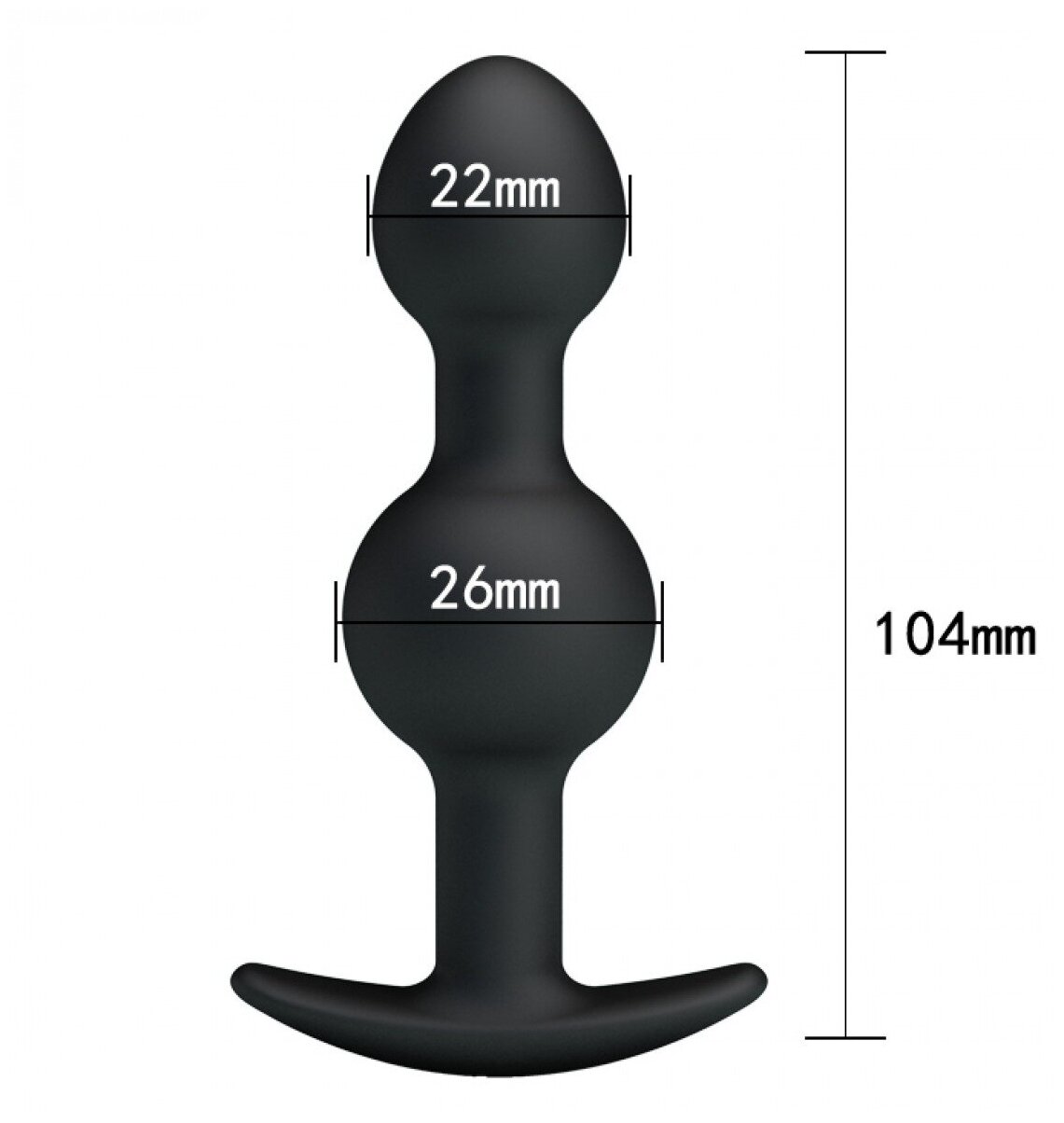 Анальная втулка Pretty Love BI-040034, силикон, с ограничителем, черная, 10 см