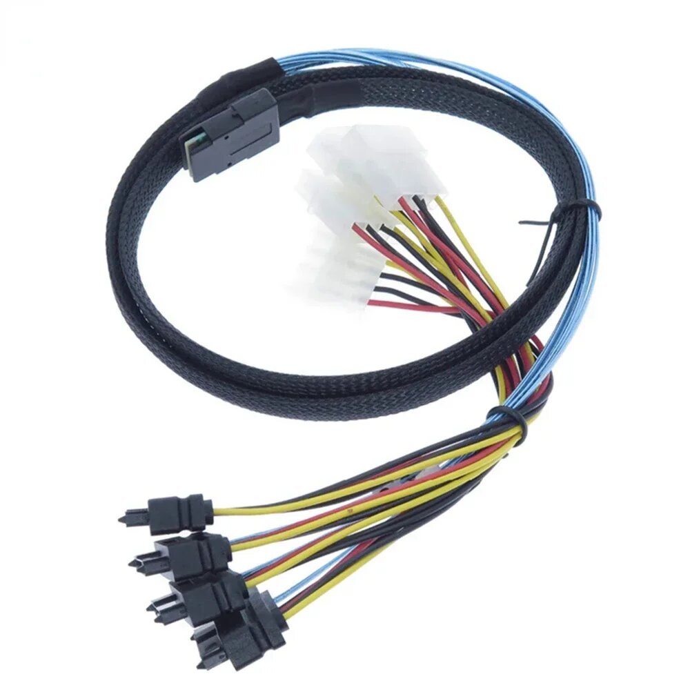 Кабель Mini SAS SFF-8087 к SFF-8482 с 4 разъемами Molex 0.5m