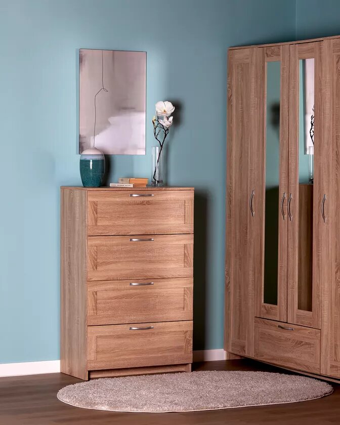 Комод "Сириус" 4 ящика, дуб сонома, ЛДСП, 78,2 см х 41,2 см х 123,4 см