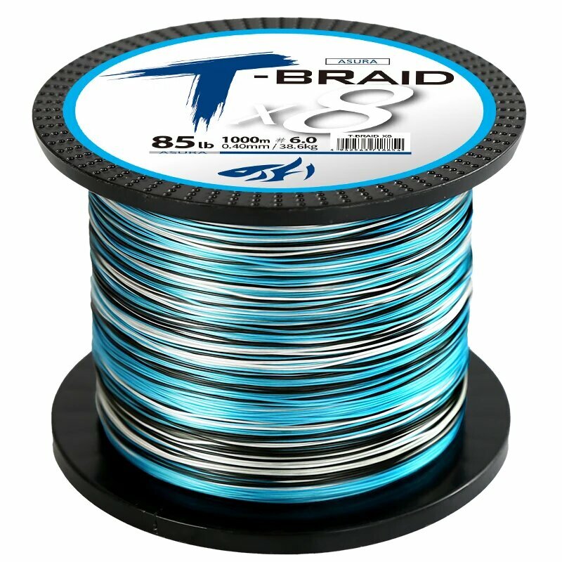 Леска плетеная Asura 8X-Blue Camo, 500M, 1.0, 20LB, Синяя