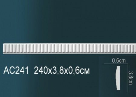 Молдинг Perfect AC241 Д240xШ0.6xВ3.8 см /Перфект.