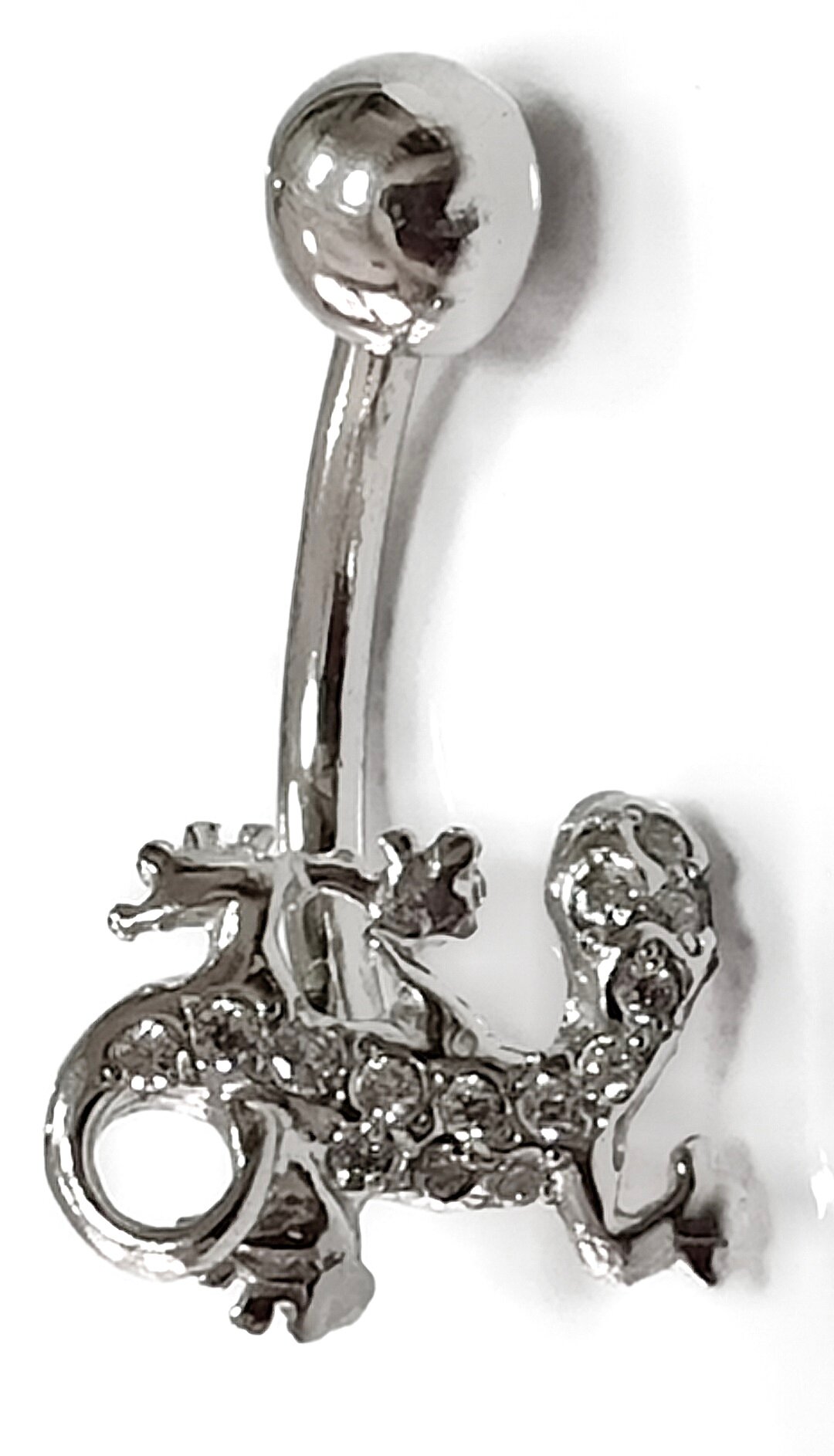 Пирсинг в пупок, серебро, 925 проба, родирование