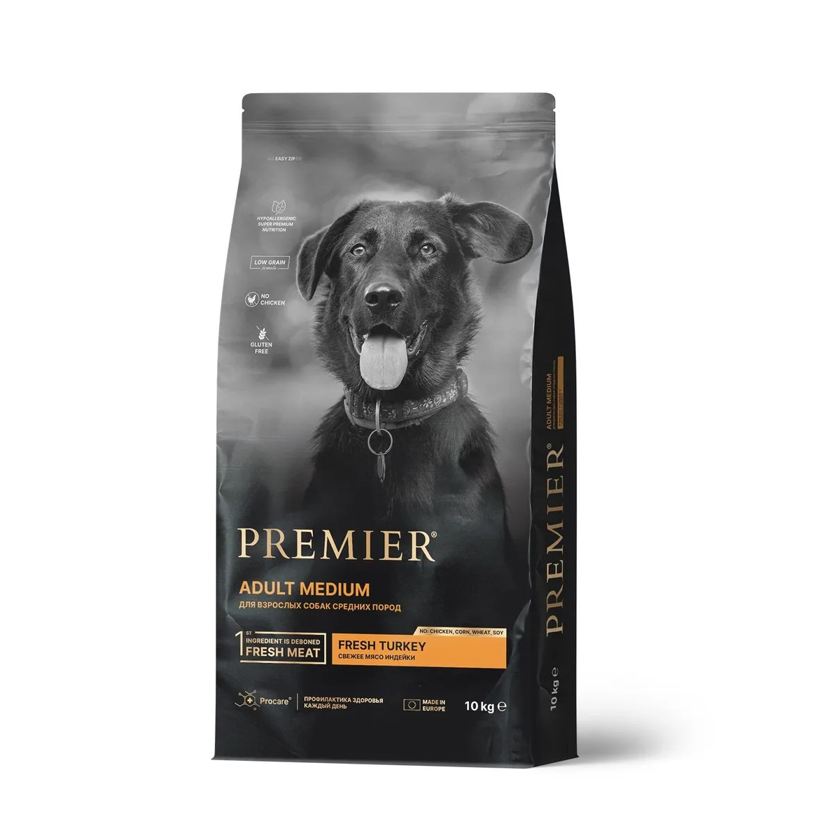 Premier Dog Turkey ADULT Medium корм для собак средний пород Свежее мясо индейки 10кг