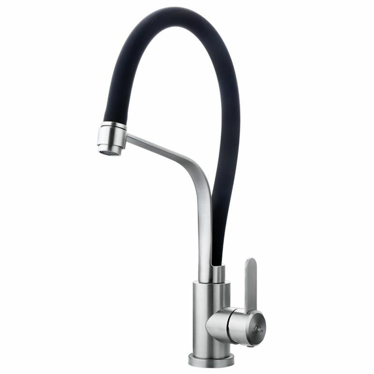 Смеситель для кухни Fashun A54012-7 с гибким изливом, сатин/черный