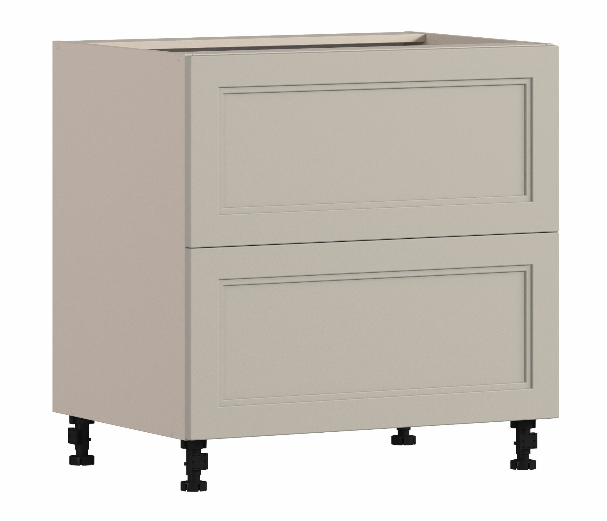 Кухонный модуль напольная тумба столплит Регина РСЯ-80 с ящиками, ЛДСП, Песочный/МДФ MODERN Кашемир, 80х56х82 см